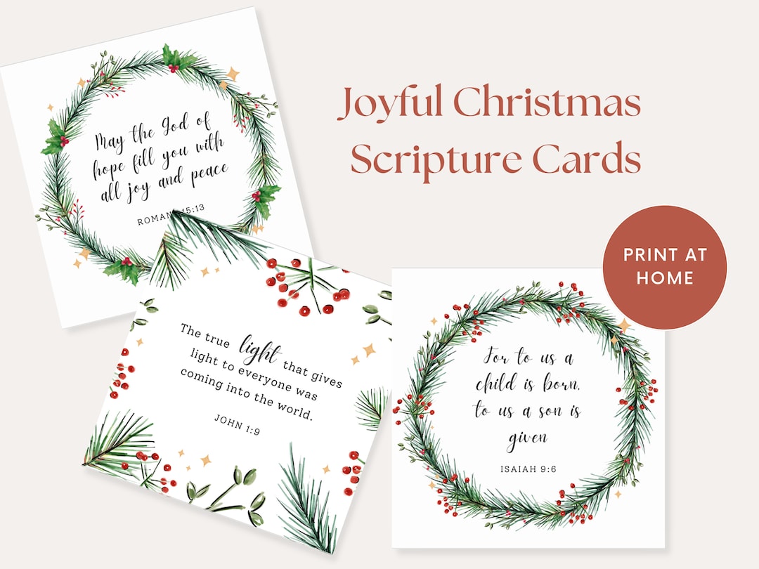 Christmas Bible Verses, Christmas Scripture Cards Printable, Christian ...