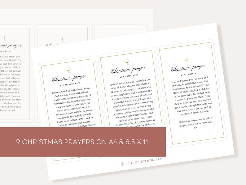 9 Christmas Prayers, Christmas Prayer Cards Printable, St. Andrew ...