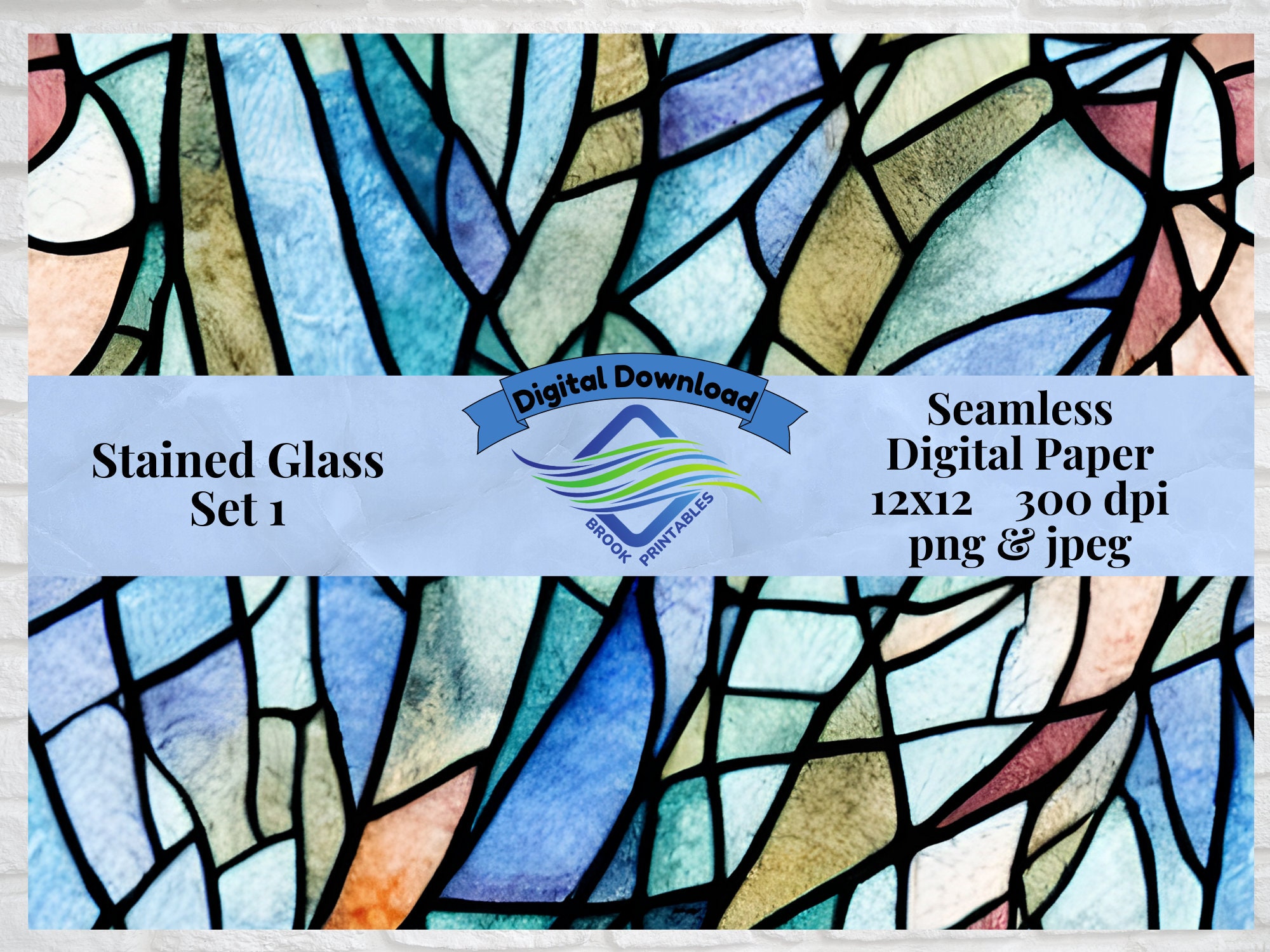 Seamless Stained Glass Digital Paper Vivid Color Designs - Etsy Australia