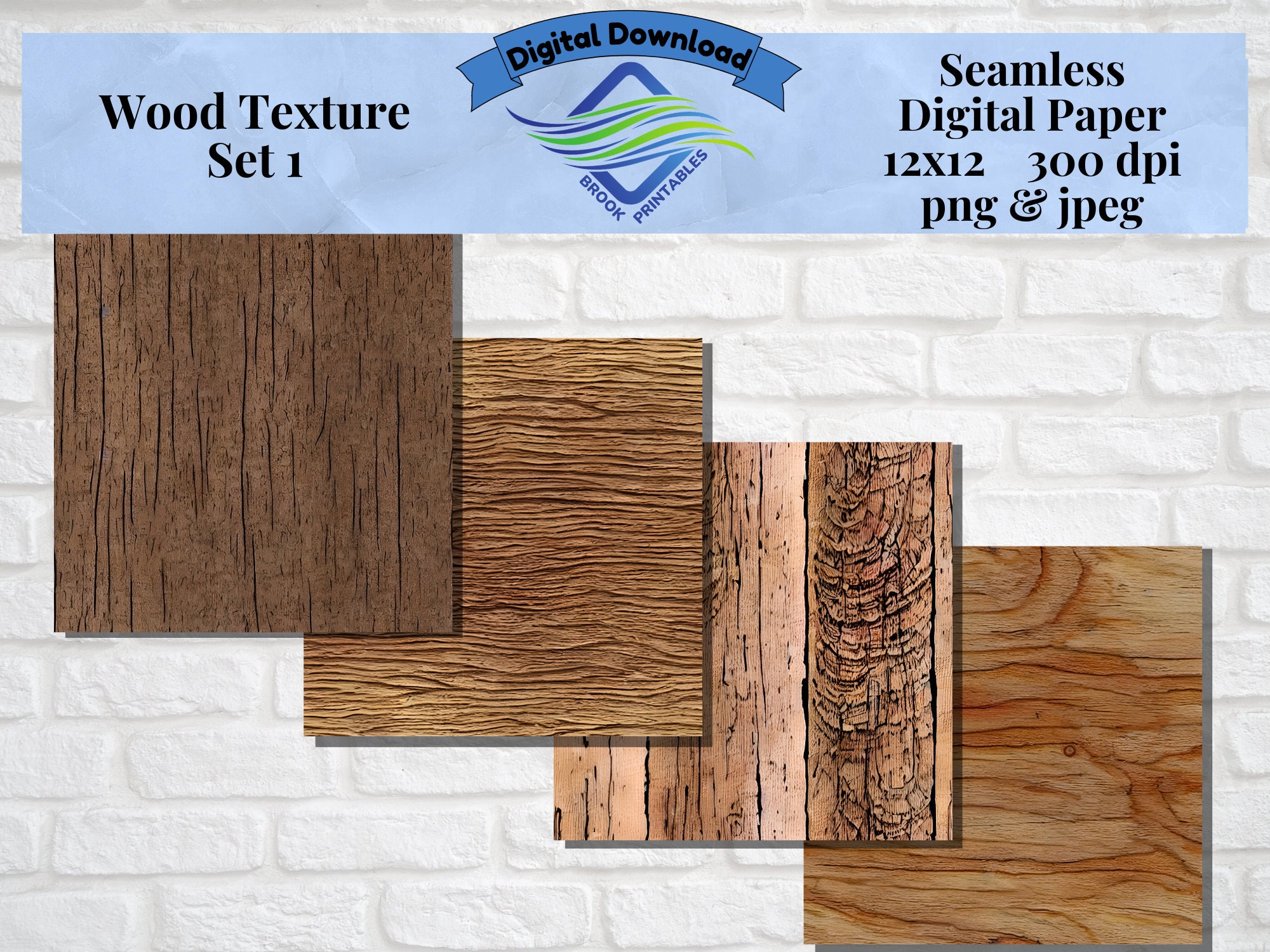 Seamless Wood Texture Digital Paper, Vivid Details, Digital Backgrounds ...