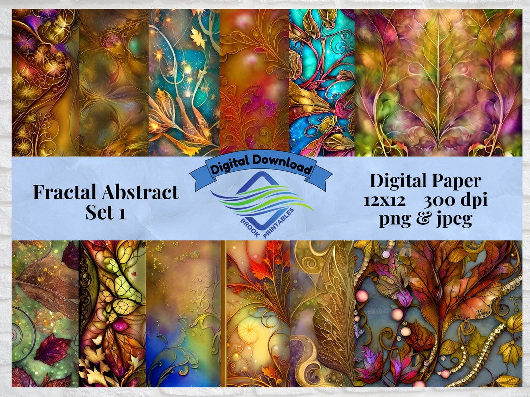 Abstract Autumn Digital Paper, Autumn Leaves Texture, Bright Vivid ...