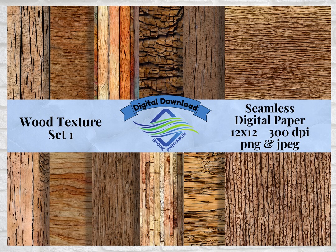 Seamless Wood Texture Digital Paper, Vivid Details, Digital Backgrounds ...