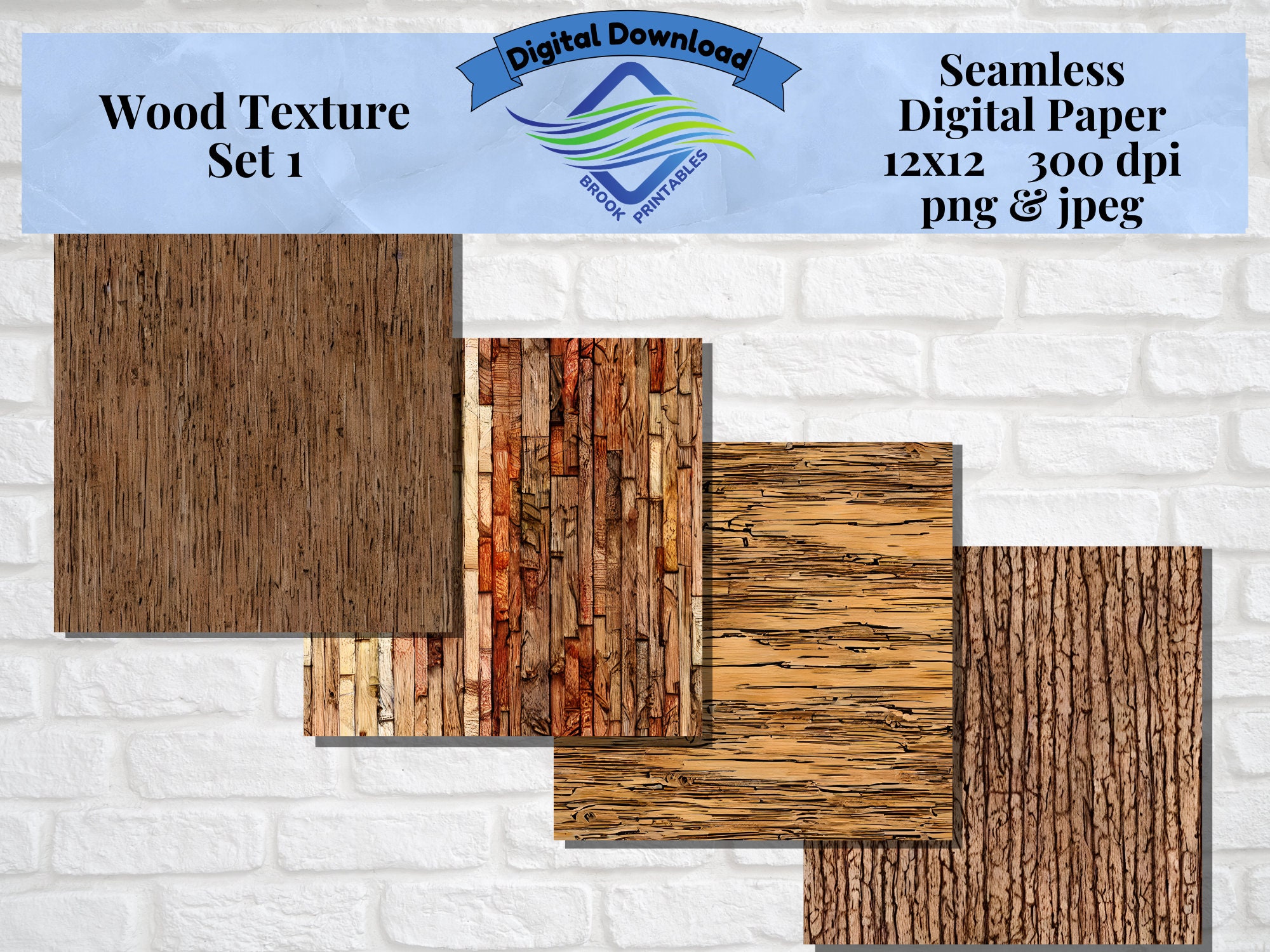 Seamless Wood Texture Digital Paper, Vivid Details, Digital Backgrounds ...