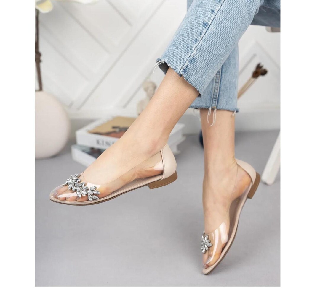 Transparent Bridal Flats With Swarovski Design - Etsy