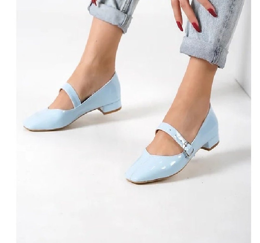 Blue Women Shoe,blue Flat Shoe,tape Detailed Shoe,wedding Shoe,bridal ...