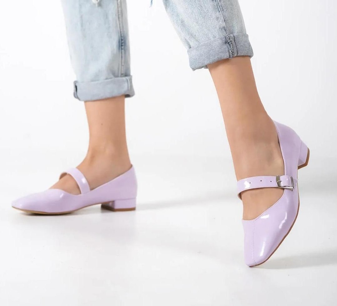Lilac Women Shoe,lilac Flat Heel,lilac Ankle Strap,wedding Shoe,bridal ...