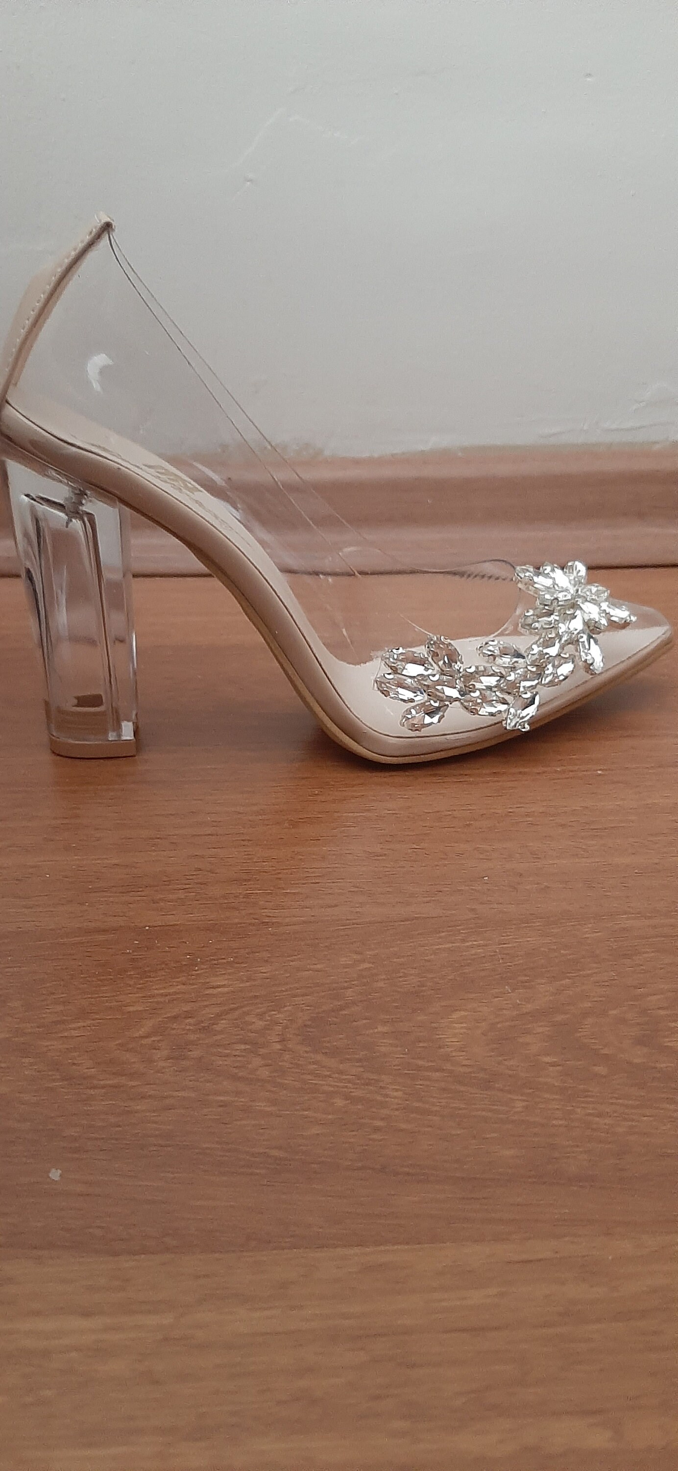 Transparent Block Heel Bridal Shoes, Swarowski Crystal Wedding Heels - Etsy