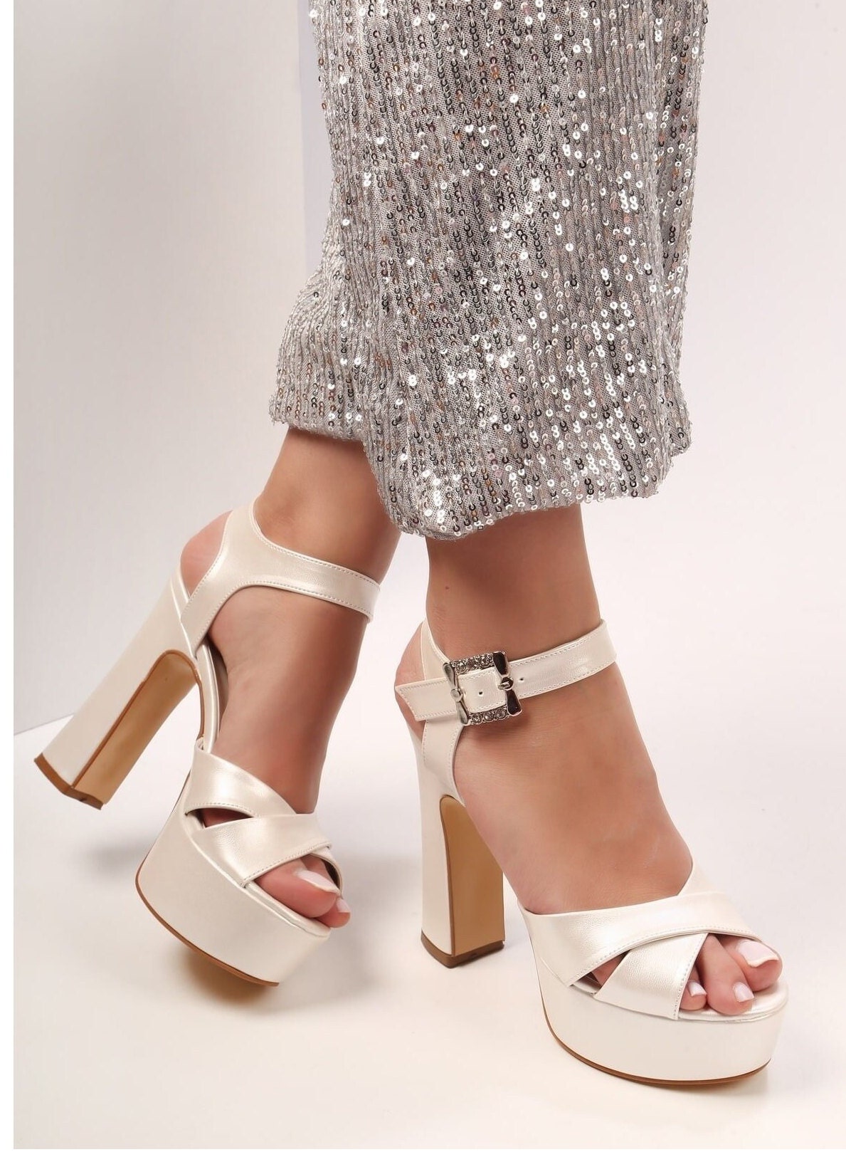 Bridal Shoe,wedding Shoe,bridal Platform Heel,bridal Ankle Strap Shoe ...