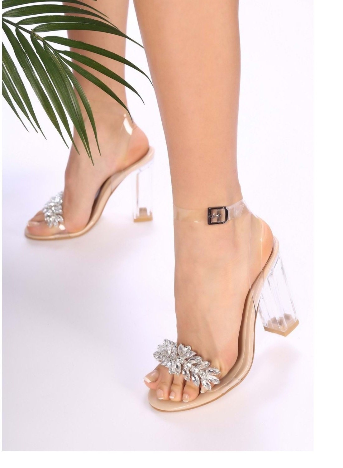 Transparent Shoe,bridal Shoe,wedding Shoe,stone Detail Transparent Shoe ...