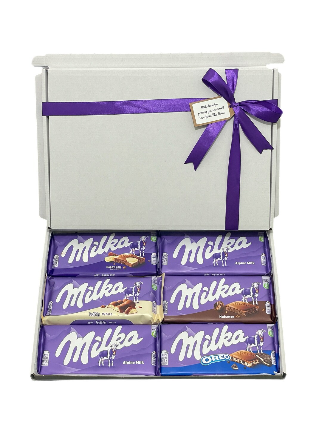 Milka Chocolate Hamper With Personalised Message and Ribbon ...