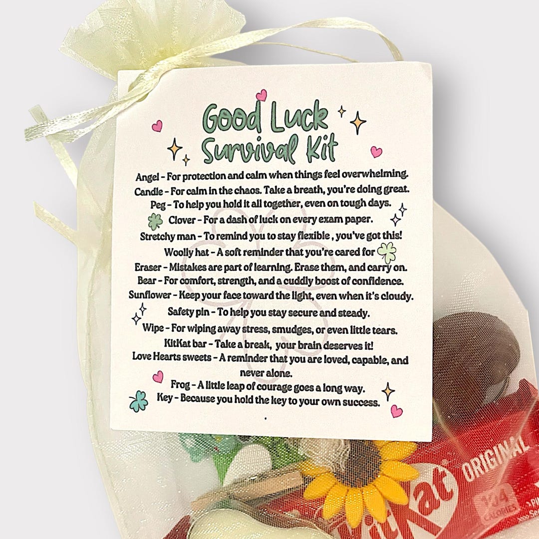 Good Luck Exam Survival Kit Sats GCSE A-level Gift | Student Revision ...