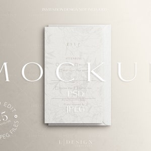White 3x5 Wedding Invitation Mockup, Minimalist Greeting Card Mockup ...