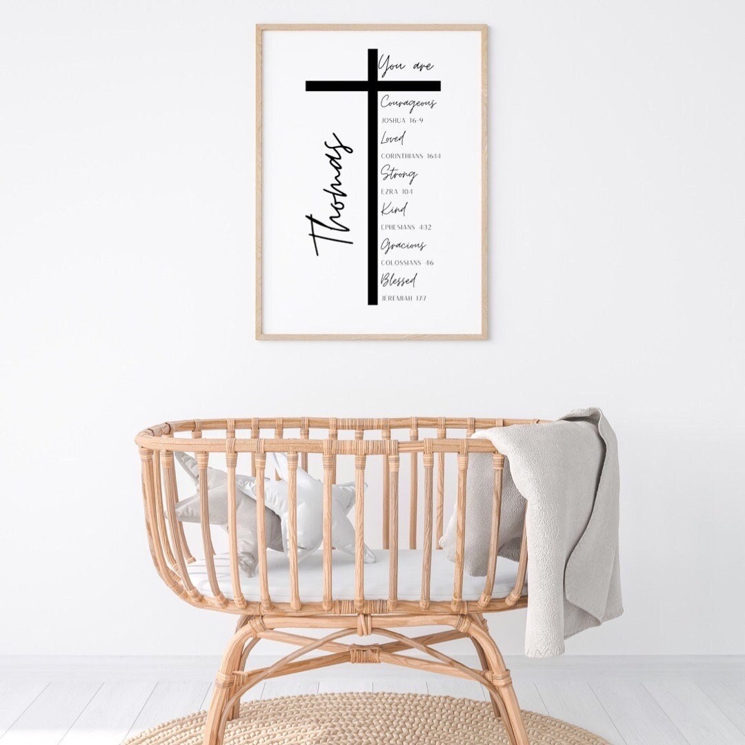 You Are Christian Wall Art Bible Verse New Baby Gift - Etsy