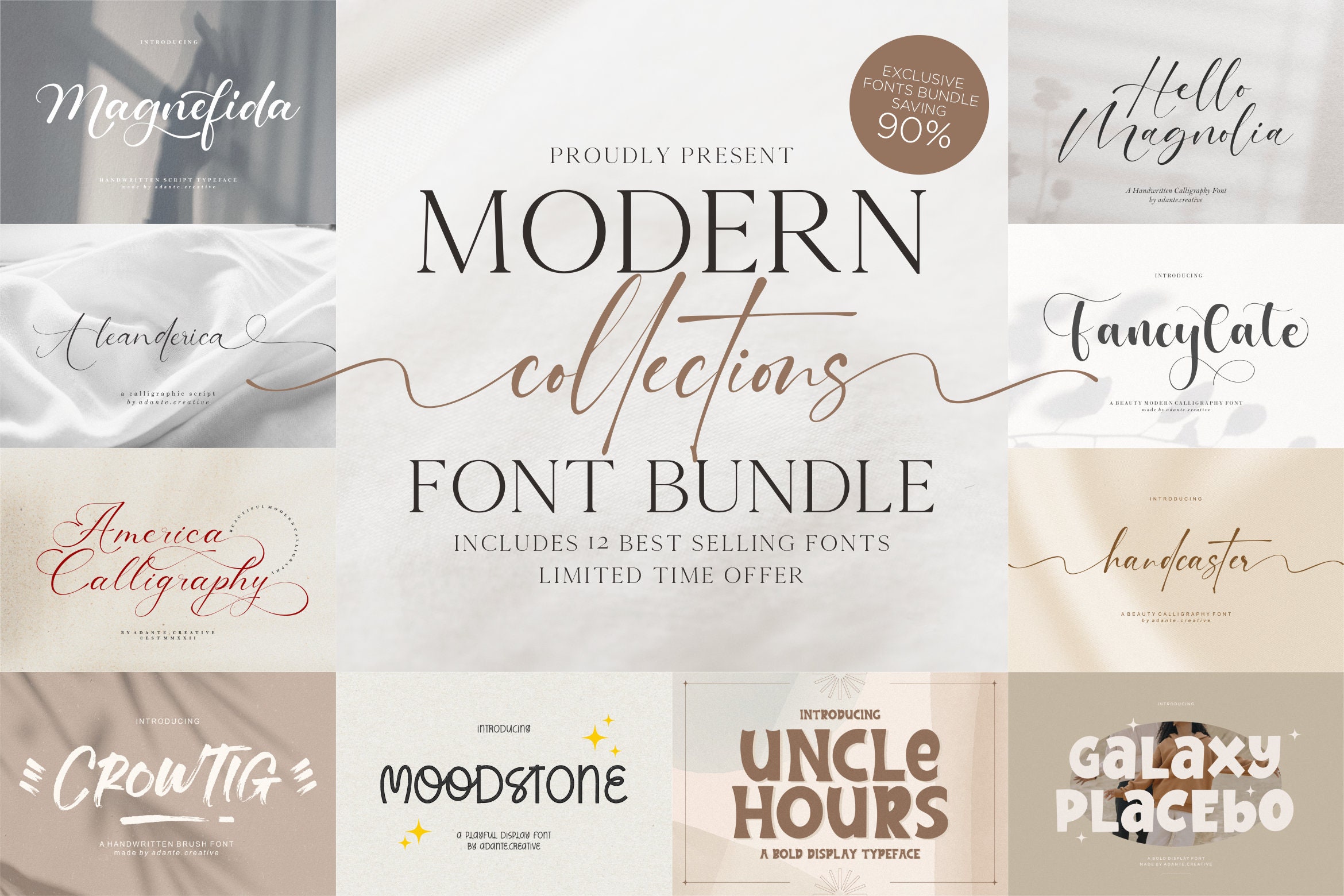 Modern Collections Font Bundle Cricut Fonts Canva Fonts - Etsy