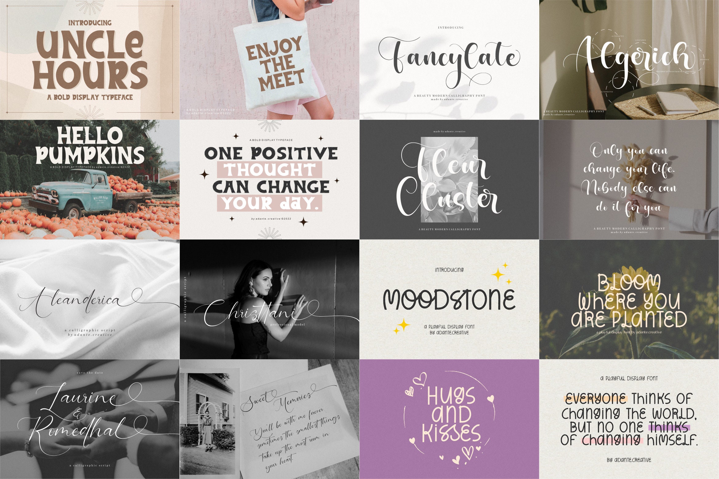 Modern Collections Font Bundle Cricut Fonts Canva Fonts - Etsy