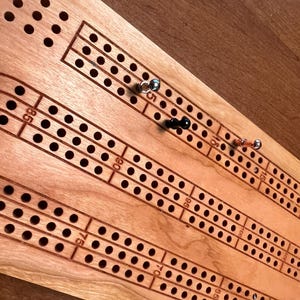 Cribbage Board With 9 Metal Pegs and Cards - Etsy