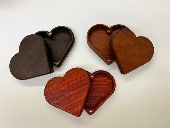 Heart Shaped Wood Box With Magnetic Closure Keepsake Box - Etsy