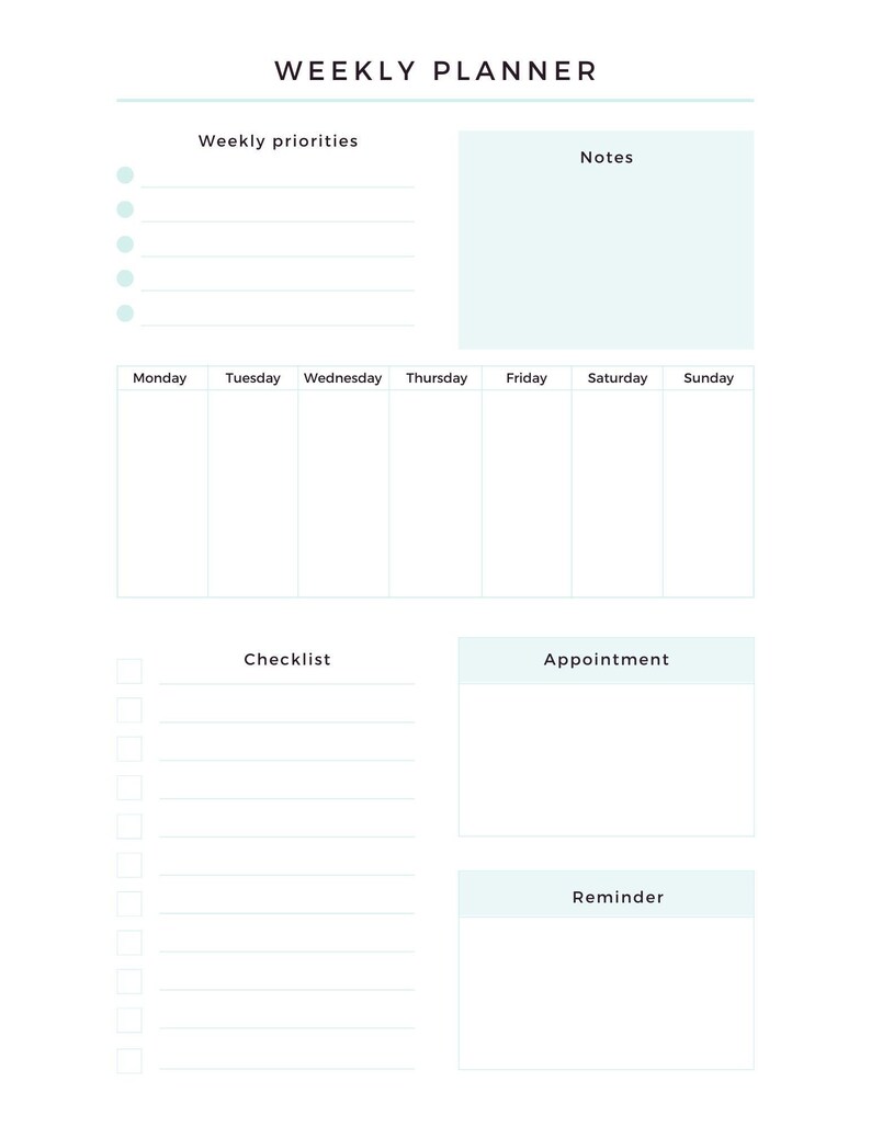 Daily to Do List Printable, Daily Planner, Daily Schedule, Minimal ...