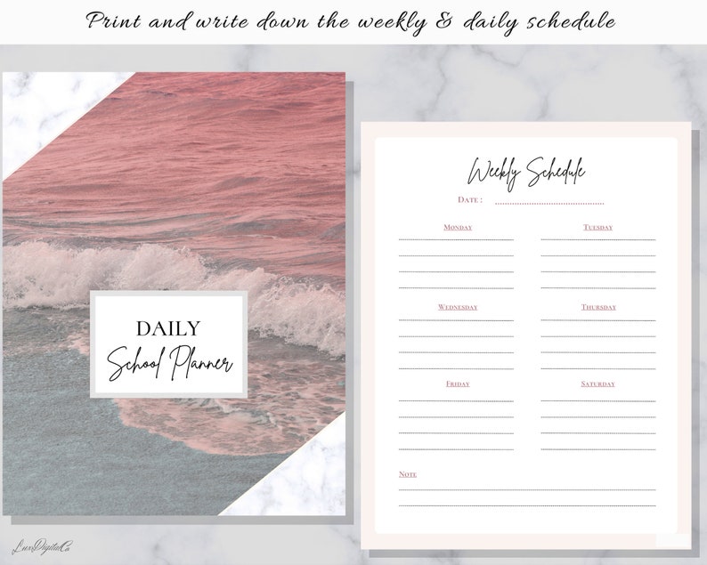 BACK TO SCHOOL Printable Planner, Weekly School Schedule Printable ...