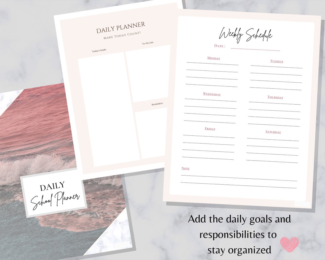 BACK TO SCHOOL Printable Planner, Weekly School Schedule Printable ...