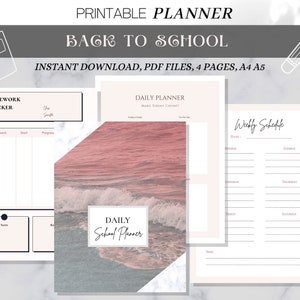 BACK TO SCHOOL Printable Planner, Weekly School Schedule Printable ...