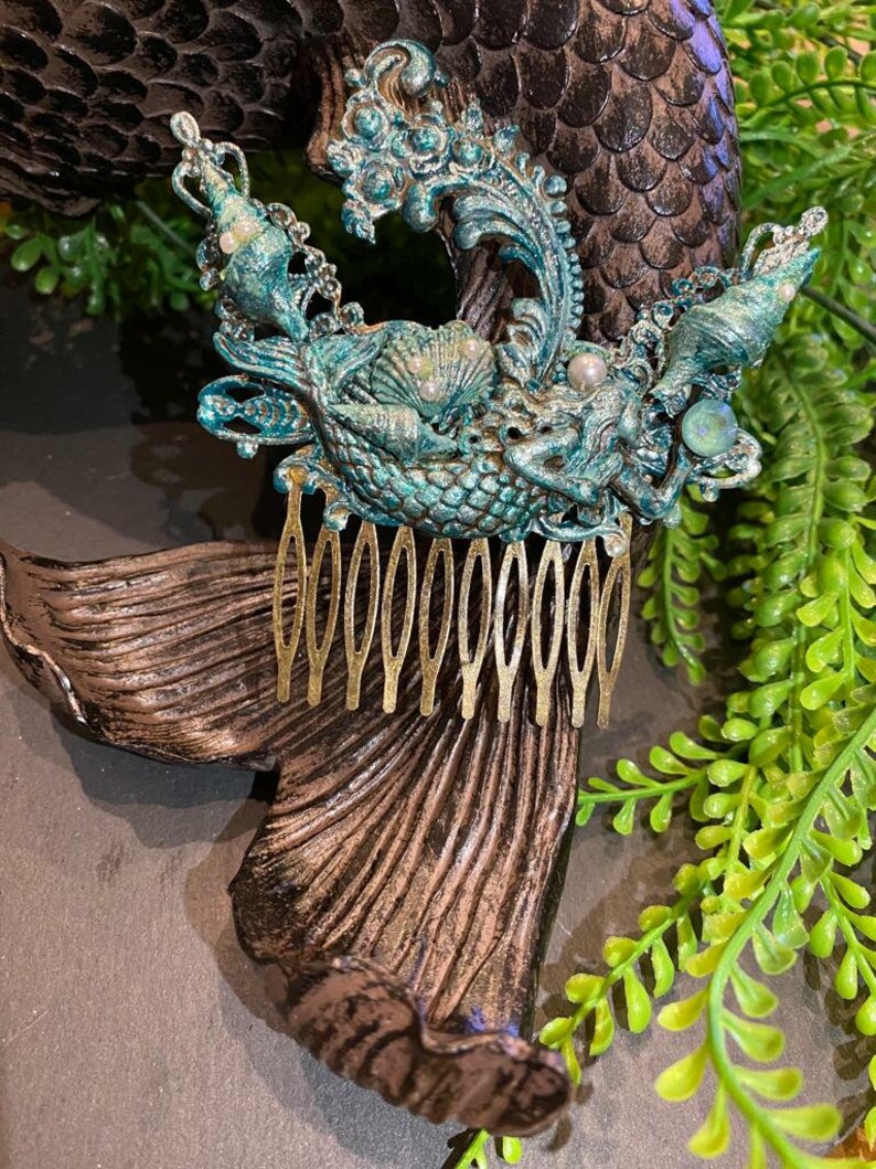 Hair Comb "sirena" Mermaid Haircomb*handmade Fairy Tale Jewellery ...
