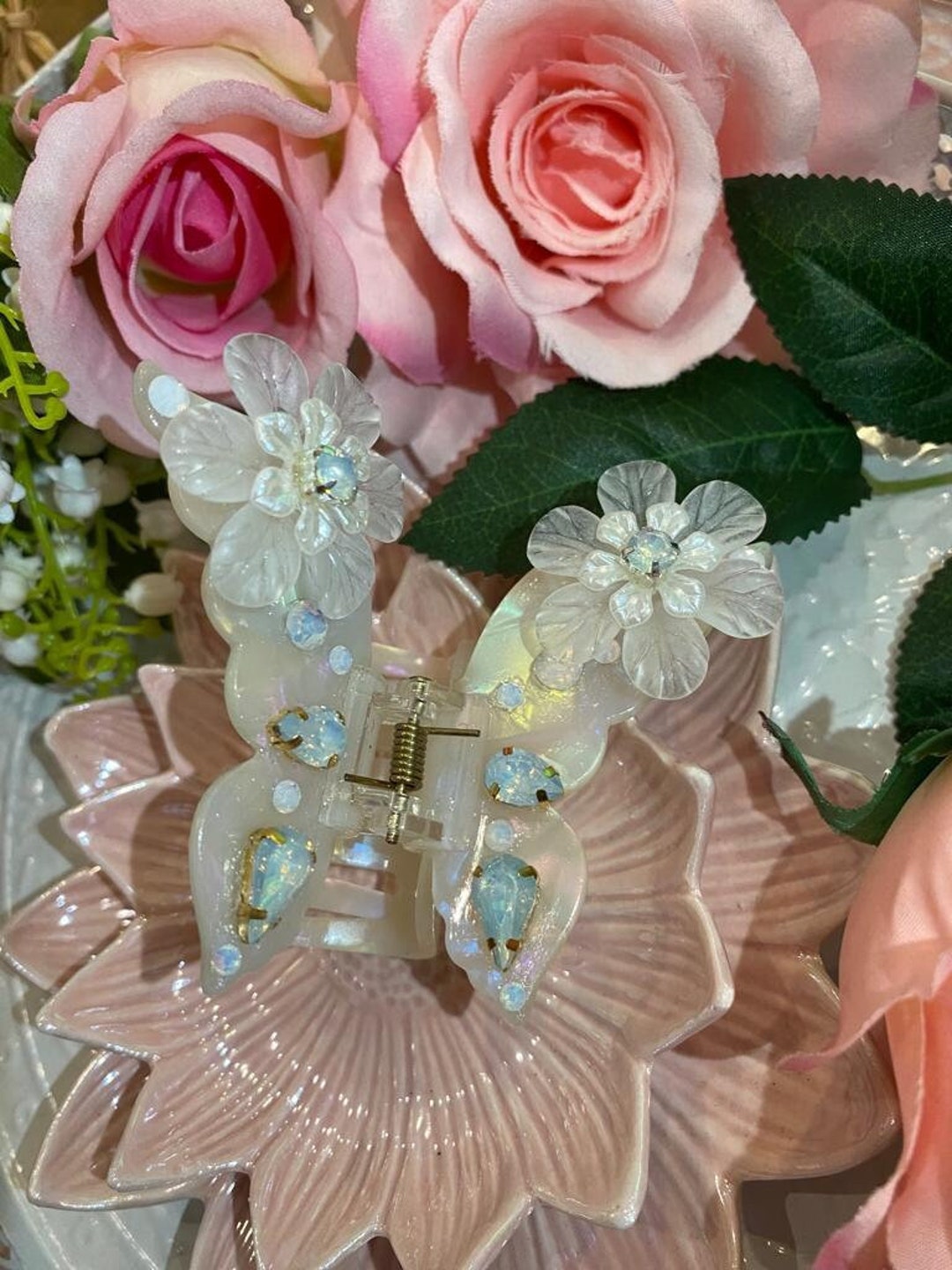 Claw Clip Butterfly 'crystal Fairy Forest' Fairycore*fairy Tale Hair ...