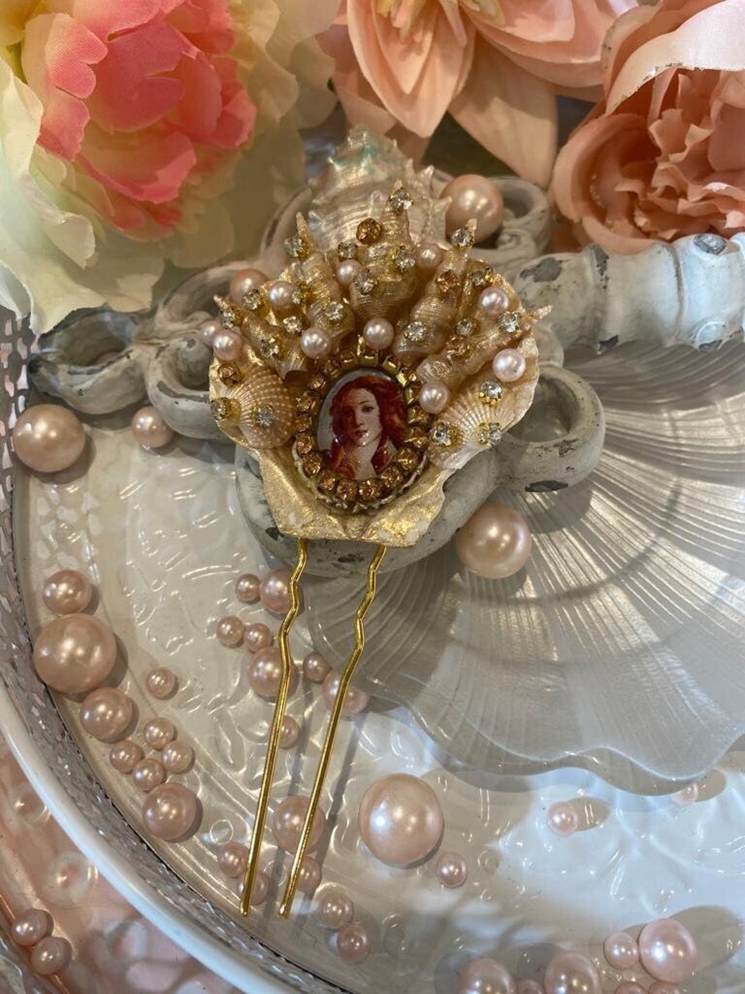 Hairpin "venus's Heavenly Opulence"botticelli's Venus Hairpin*handmade ...