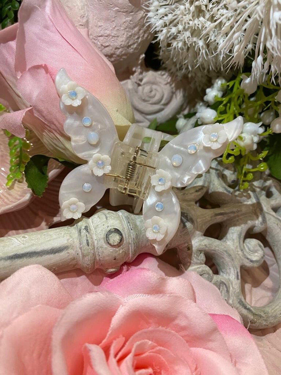 Claw Clip Butterfly 'snowy Fairy' Fairycore*enchanted Hair Jewellery ...