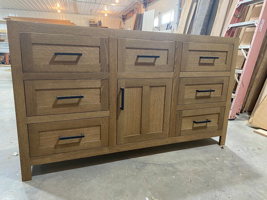 White Oak Vanity 60 Inch Freestanding Ready to Ship - Etsy