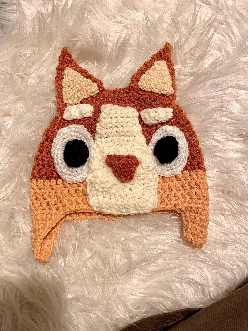Bluey Bingo Blue Heeler Crochet Hat - Etsy