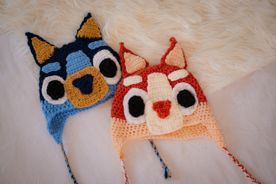 Bluey Bingo Blue Heeler Crochet Hat - Etsy