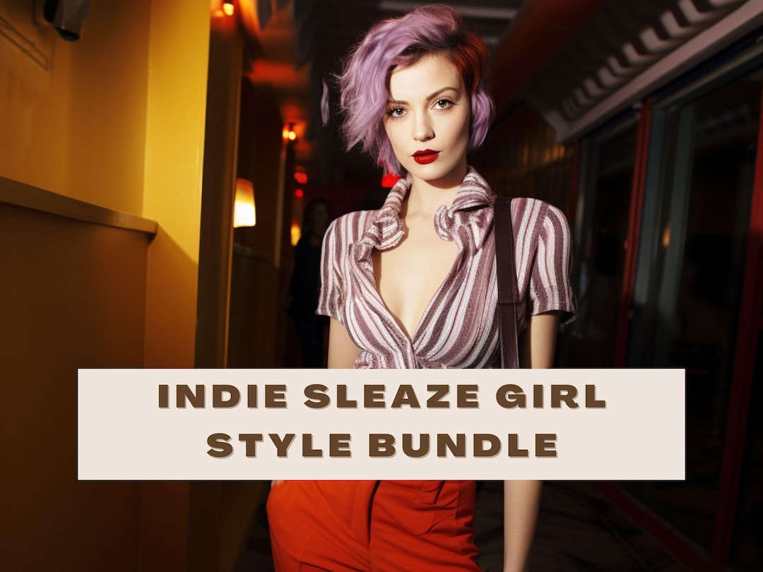 Indie Sleaze Women Aesthetic Style Bundle: Circular Sustainability Curated Thrift Fashion Set ...