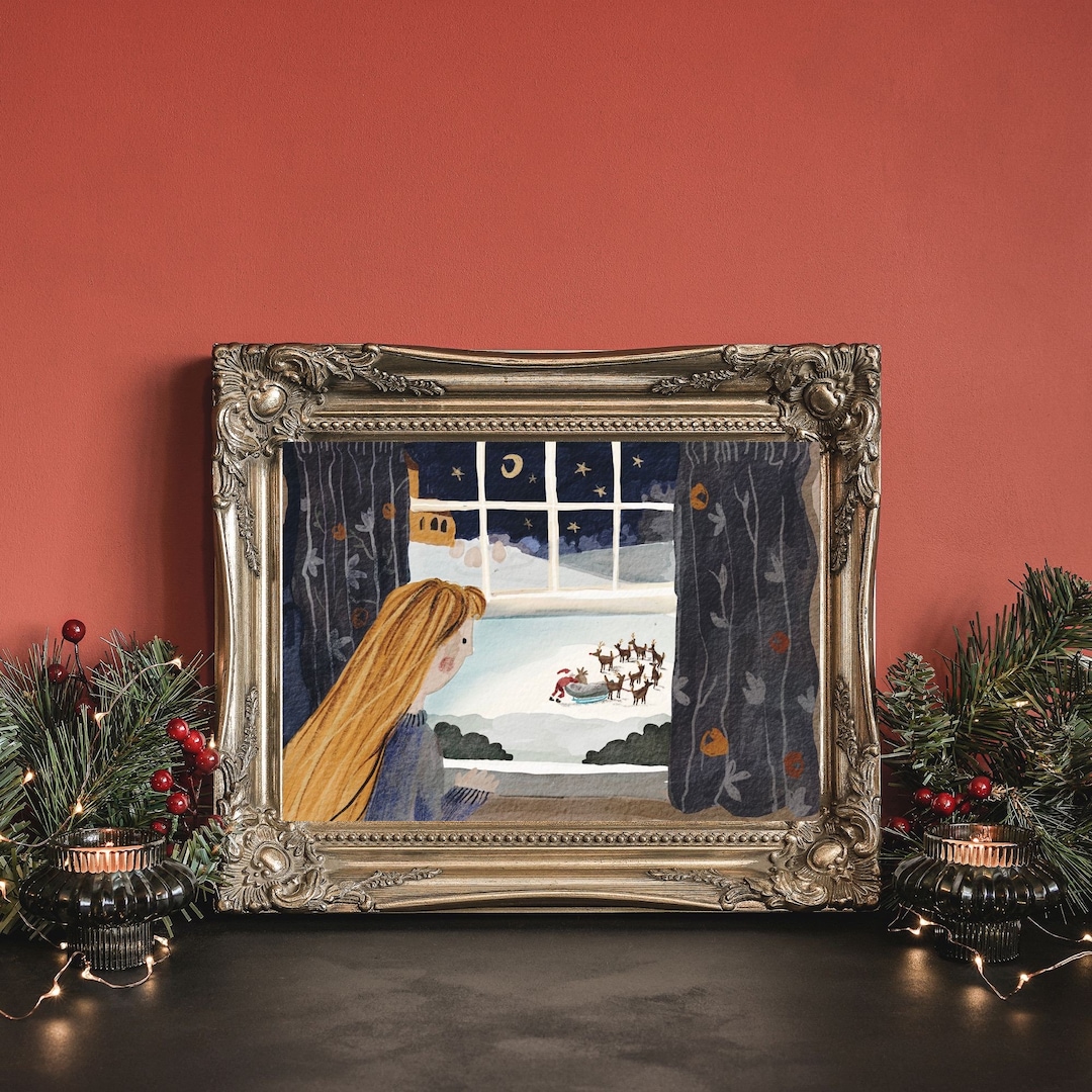Cosy Christmas Eve Art Print. Christmas Decor or Print for - Etsy