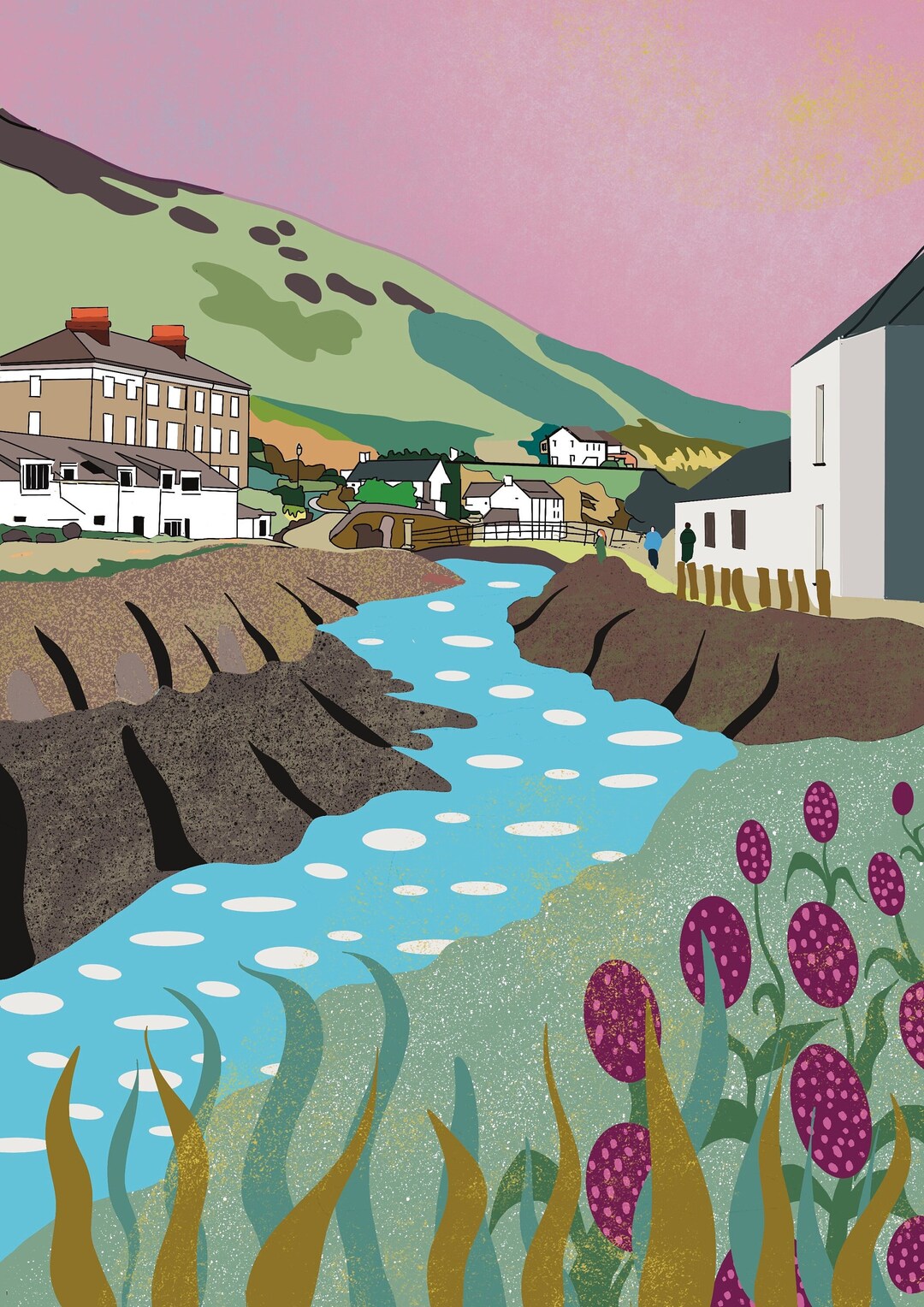 Cornwall Landscape Art Print, Boscastle Harbour, Cornish Coastline Art ...