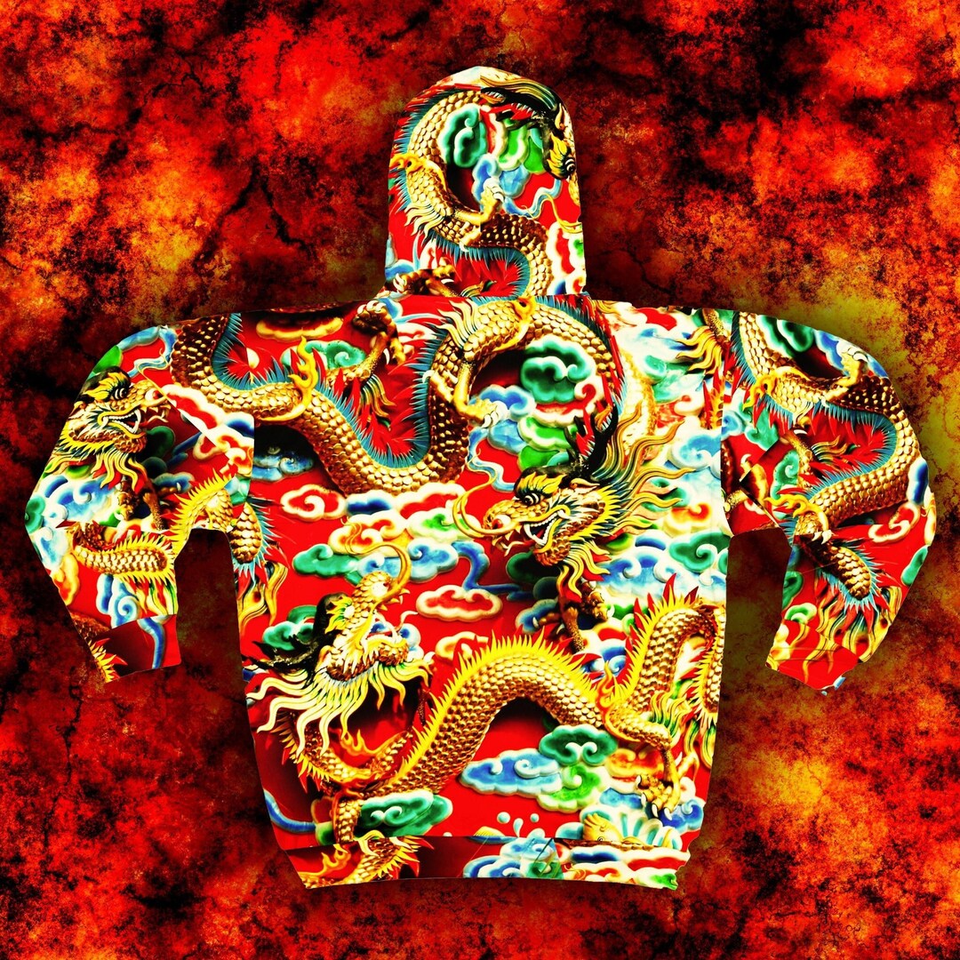 3D DRAGON HOODIE Custom Print Zip up Sweatshirt Asian Japanese Dragon ...