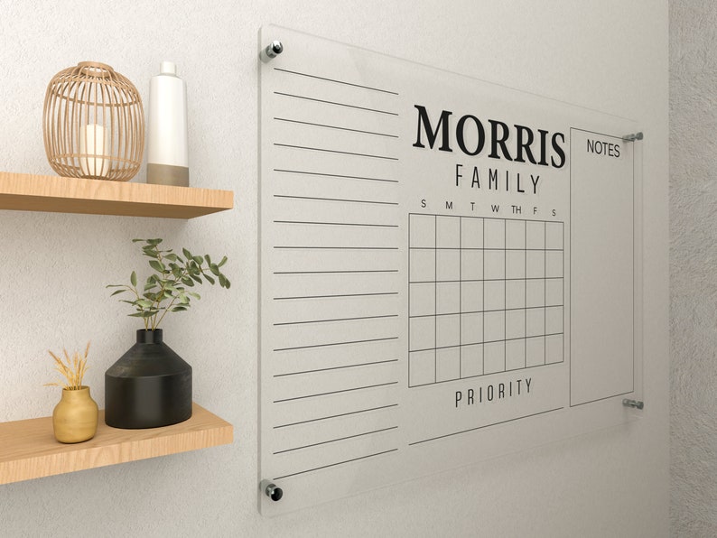 Family Chore Chart Acrylic Chore Chart Dry Erase Calendar - Etsy