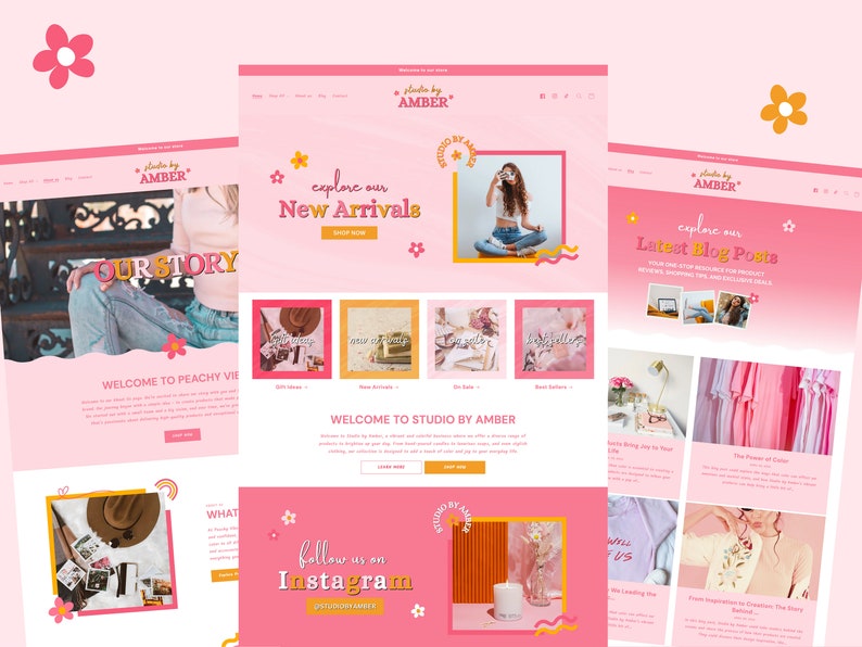 Studio Amber Shopify Theme Template Boutique Shopify - Etsy