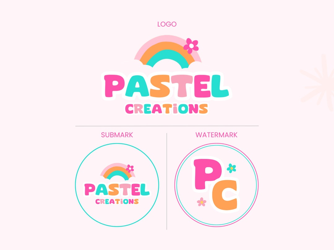 Pastel Creations Logo Business Logo Design Pastel Logo Small Business ...
