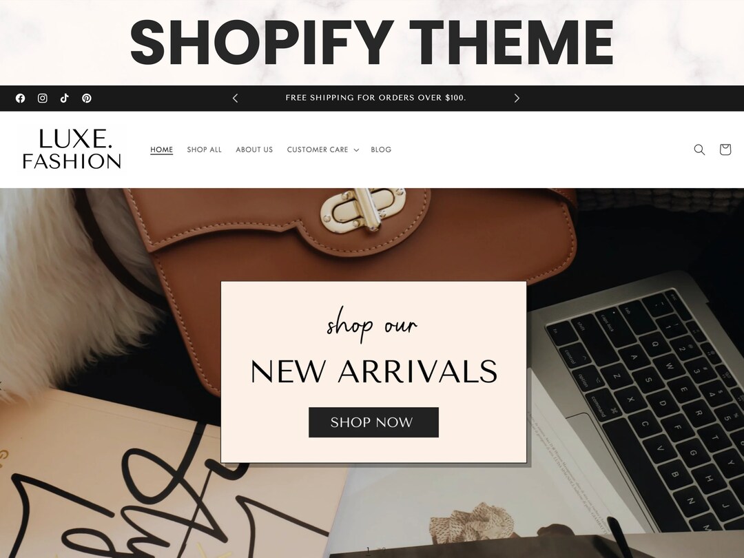 Luxe Shopify Theme Template Luxury Clean Shopify Template Minimalistic ...