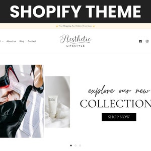 Aesthetic Shopify Theme Template Clean Shopify Template - Etsy