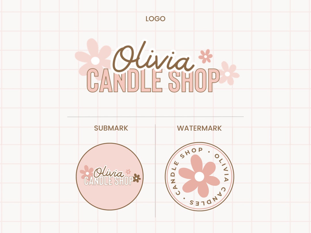Olivia Logo Business Logo Design Cute Pink Logo Small Business Modern ...