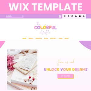 Wix Website Template Blog Website Ecommerce Social Media Coach Website ...