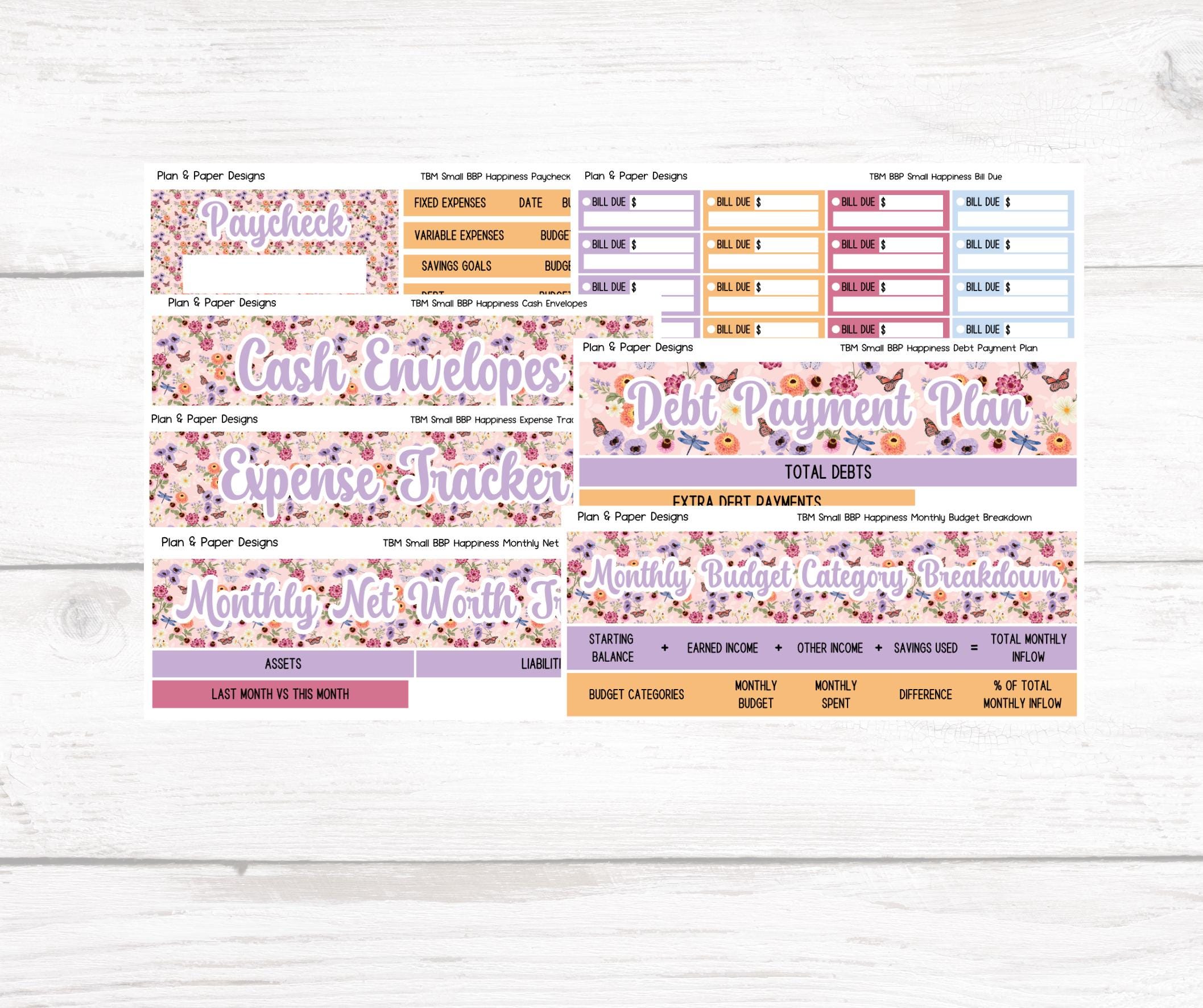 TBM Budget by Paycheck Small happiness the Budget Mom, Monthly Sticker ...