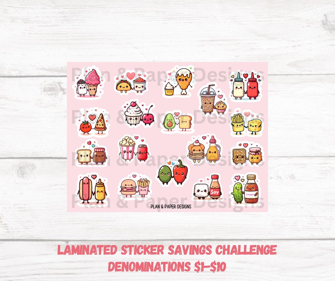 We Go Together Sticker Savings Challenge 5x7, Cash Stuffing, Saving ...