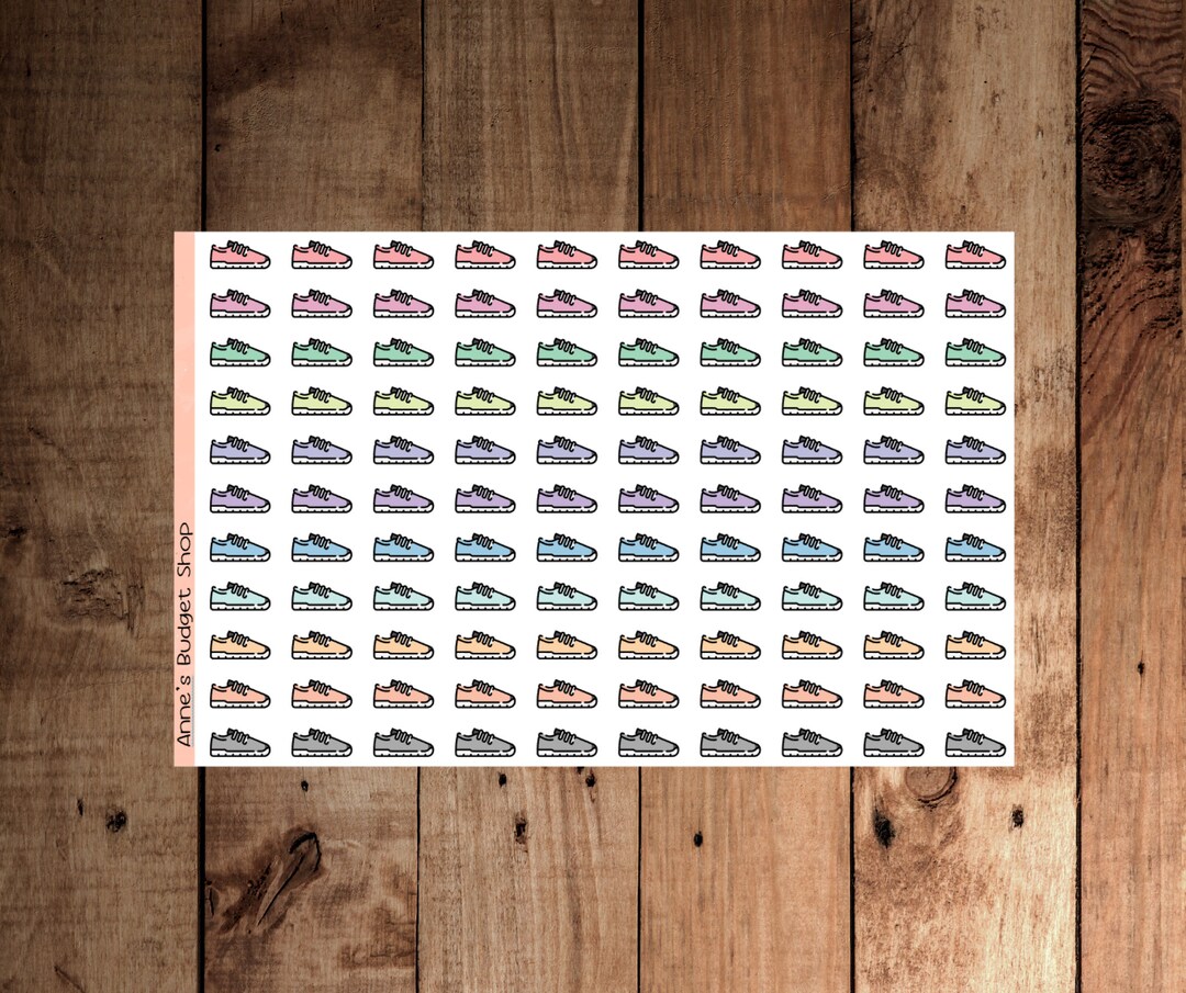 Walking Exercise Fitness Shoe Planner Stickers Color, Workout Planner ...
