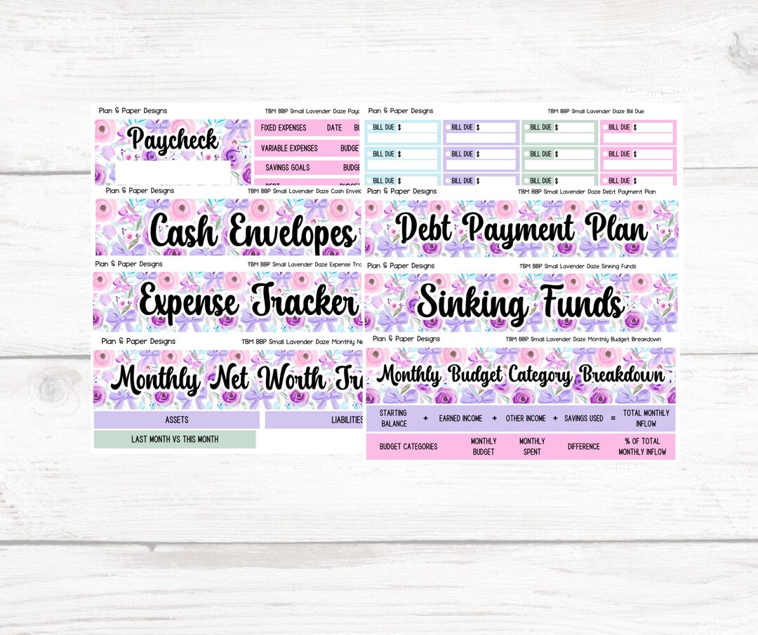TBM Budget by Paycheck Small "lavender Daze" the Budget Mom, Monthly ...