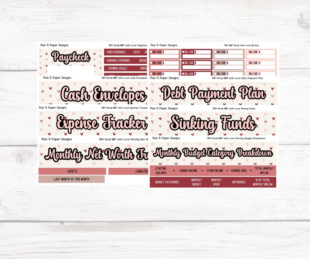 TBM Budget by Paycheck Small "with Love" the Budget Mom, Monthly ...