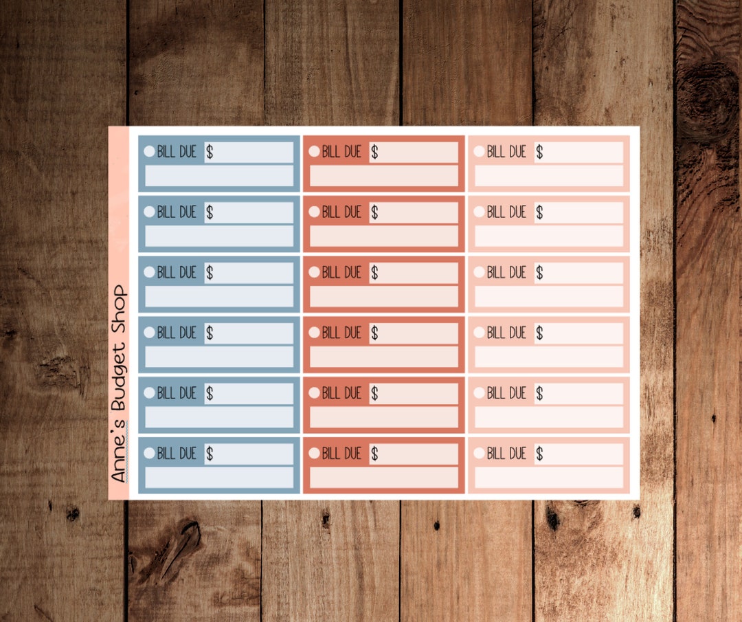 7x9 BK06 March Bill Due Budget Planner Sticker Kit, Erin Condren ...