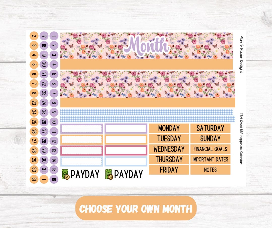 TBM Budget by Paycheck Small Calendar "happiness" the Budget Mom ...